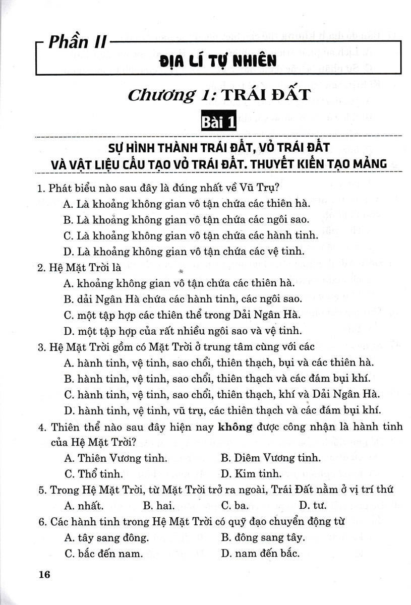TrẮc NghiỆm ĐỊa LÍ LỚp 10 Biên Soạn Theo Chương Trình Gdpt Mới Dùng